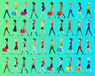 Group of faceless people walking Royalty Free Vector Image