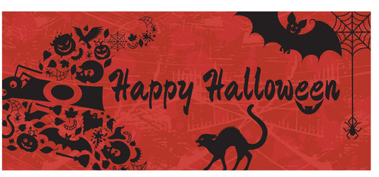 Halloween details in a shape hat Royalty Free Vector Image