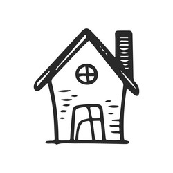 House doodle hand drawn cute home Royalty Free Vector Image