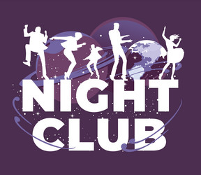 Night club design advertisement silhouettes Vector Image
