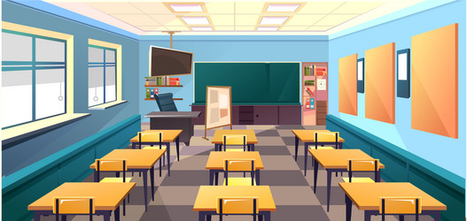 Empty school classroom interior Royalty Free Vector Image