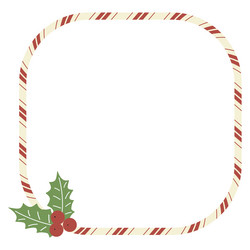 Candy cane square frame on white background Vector Image