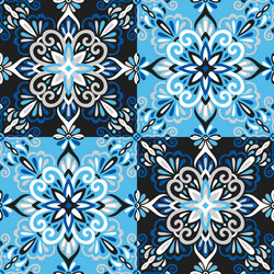 Azulejo tile seamless pattern Royalty Free Vector Image
