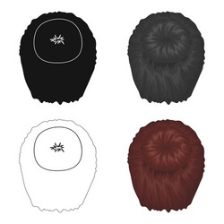 Dark shortback hairstyle single icon in cartoon Vector Image