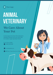 Flyer design of animal veterinary Royalty Free Vector Image