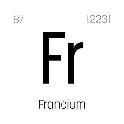 Francium fr periodic table element Royalty Free Vector Image