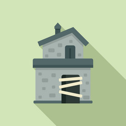 Creepy house icon simple scary building Royalty Free Vector