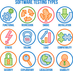 Types icons colored set with file bmp code Vector Image