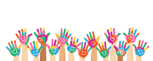 Painted hands background Royalty Free Vector Image