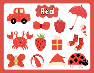 Flashcards with main colors - red blue yellow Vector Image