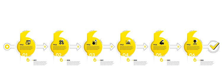 Gym infographic 6 steps timeline sport process Vector Image