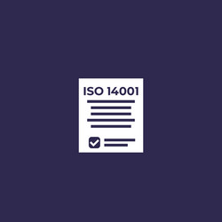 Iso 14001 certified golden label Royalty Free Vector Image
