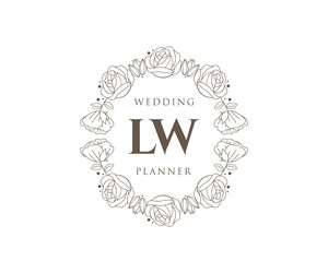Lw initials letter wedding monogram logos Vector Image