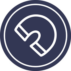 Traditional magnet circular icon Royalty Free Vector Image