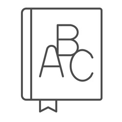 Book with abc textbook dictionary alphabet line Vector Image