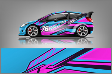 Racing car wrap purple design custom livery Vector Image