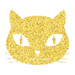 Gold glitter cat Royalty Free Vector Image - VectorStock