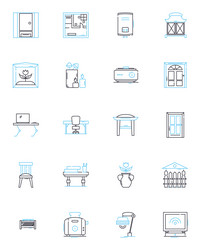 Residences linear icons set home dwelling house Vector Image