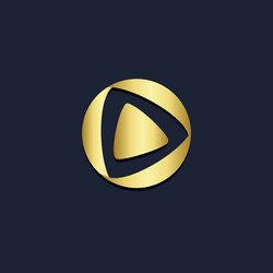 Gold play button logo premium elegant template Vector Image