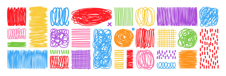 Scribble doodle underline emphasis line shape set Vector Image