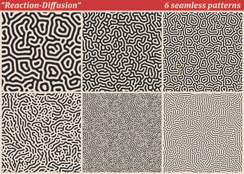 Turing diffusion abstract organic pattern red Vector Image