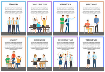 Teamwork working together complementary team flat Vector Image