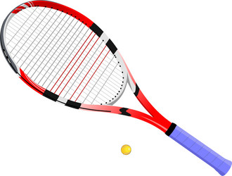 Icon tennis racket and ball in flat style Vector Image