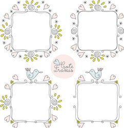 Doodle frames isolated on white background Vector Image