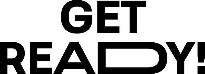 Get ready icon emblem label Royalty Free Vector Image