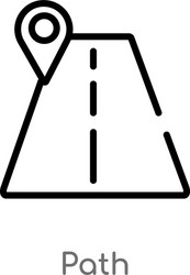 Outline path icon isolated black simple line Vector Image