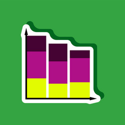 Paper sticker on stylish background economic chart