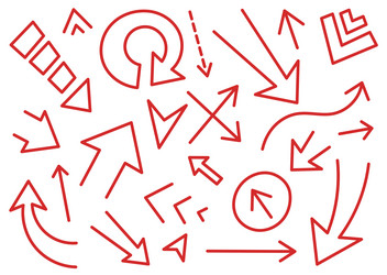 Arrows red contour line contour line Royalty Free Vector