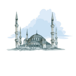 Mosque in istanbul Royalty Free Vector Image - VectorStock