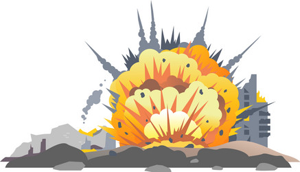 Bomb explosion isolated image Royalty Free Vector Image