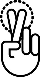 Hand crossing fingers signal line style Royalty Free Vector