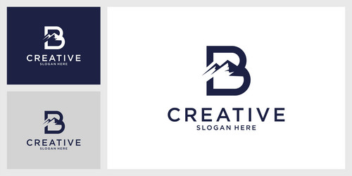 Initial letter b with sword logo design Royalty Free Vector