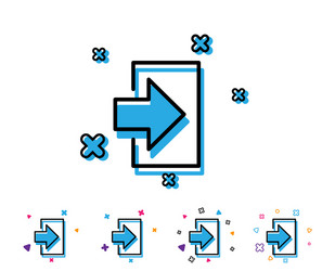 Login arrow line icon sign Royalty Free Vector Image