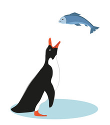 Penguin Fish Catch Vector Images (48)