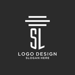 Sl logo initials triangle shape style creative Vector Image