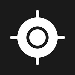 Target dark mode glyph ui icon Royalty Free Vector Image