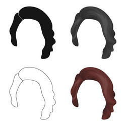 Dark shortback hairstyle single icon in cartoon Vector Image