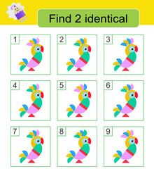 Fun puzzle game need to find two identical Vector Image