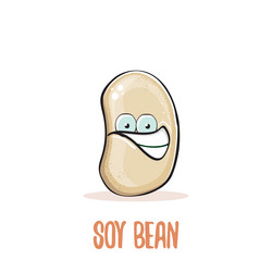 Funny cartoon cute soybean character Royalty Free Vector