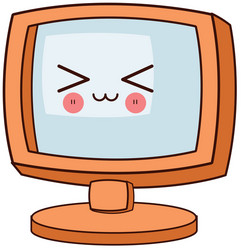 Kawaii computer cute image Royalty Free Vector Image