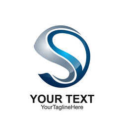 Letter s logo design template colored grey blue Vector Image