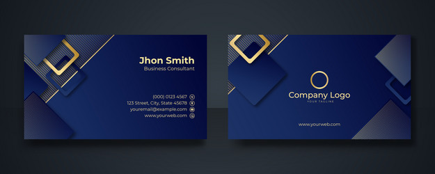 Visiting Card Blue and Gold Vector Images (over 1,000)