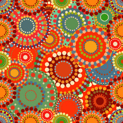 Seamless vintage retro pattern orange textile Vector Image