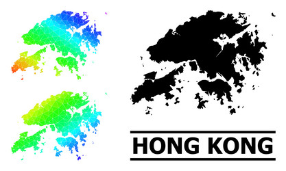Service composition map hong kong with colored Vector Image