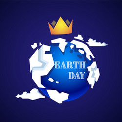 Golden crown on the globe Royalty Free Vector Image