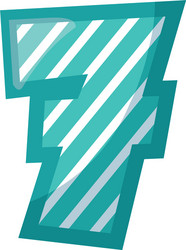 Number seven comic style Royalty Free Vector Image